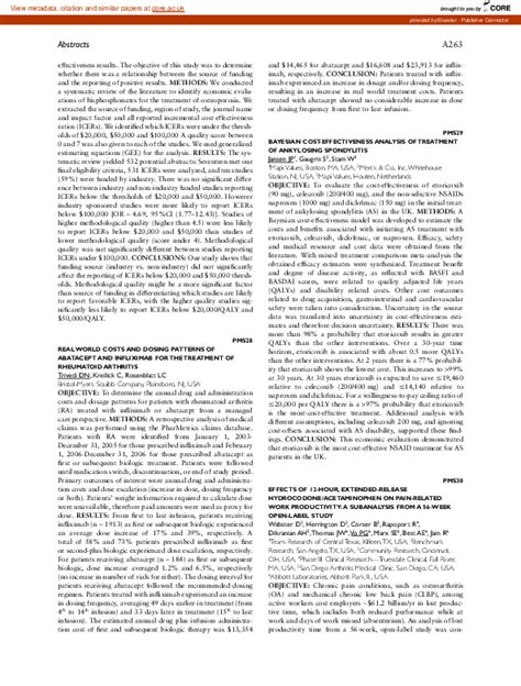 Pdf Pms29 Bayesian Cost Effectiveness Analysis Of Treatment Of Ankylosing Spondylitis