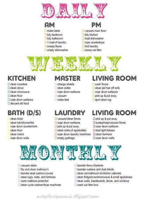 Easy Cleaning Schedule For Working Moms Weekly Cleaning Clean House