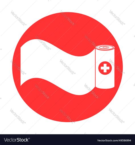 Flat Bandage Simple Filled Icon Royalty Free Vector Image
