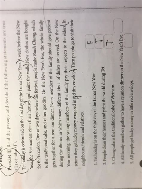 exercise 1 read the passage and decide if the following statements are true t or false f