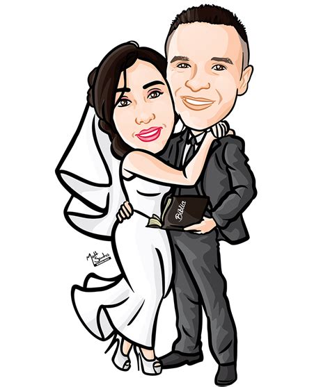 Desenhaê Caricaturas Caricatura de Noivos para Casamento e Formatura