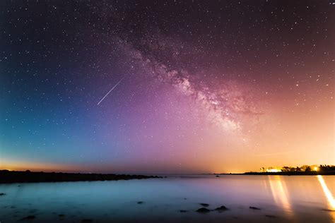 デスクトップ壁紙 風景 銀河 水 自然 スペース 星 イブニング 地平線 天文学 オーロラ 夜明け 闇