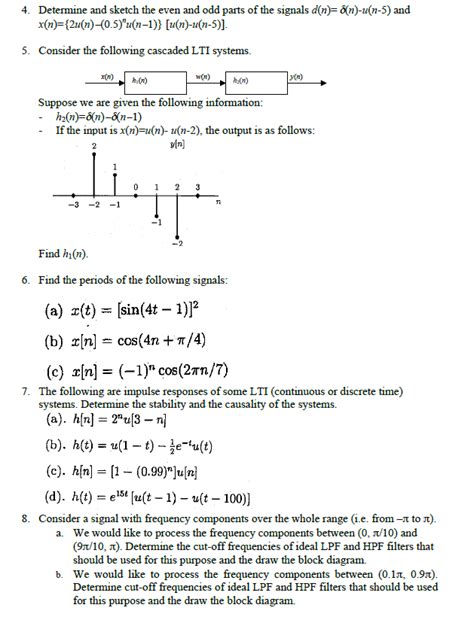 solved 4 determine and sketch the even and odd parts of the