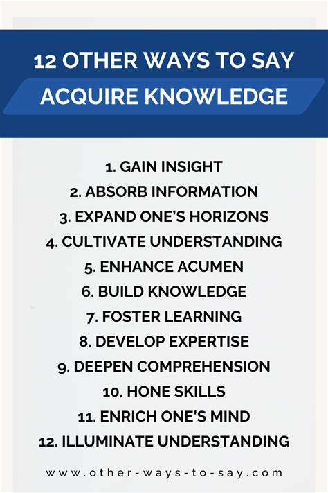 12 Other Ways To Say Acquire Knowledge Examples