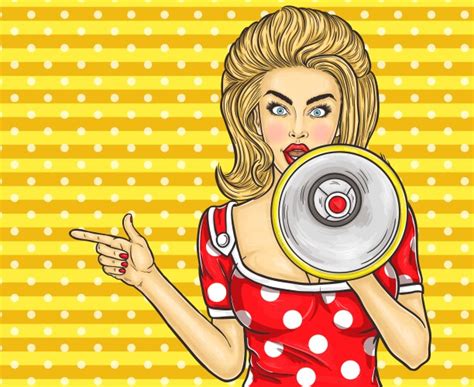 Surprise Face Pop Art Woman Royalty Free Vector Image