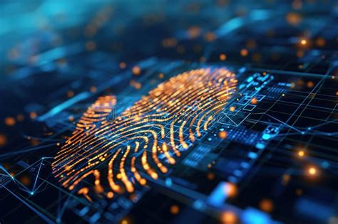 Representing Secure Access Through Biometric Authentication Such As Fingerprints Stock