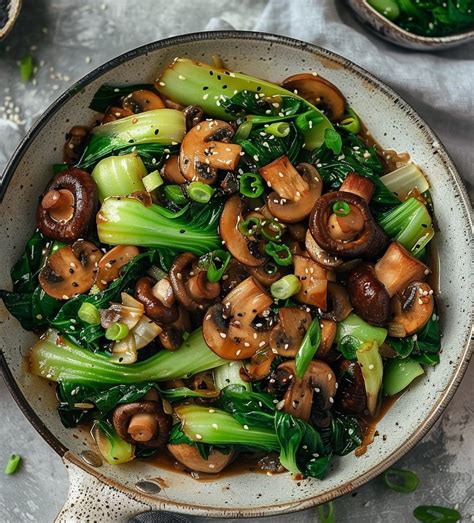 Bok Choy And Mushroom Stir Fry Middle Eastern Sector