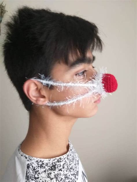 Nose Warmer Santa Hat Crochet Nose Cozy Nose Warmer For Women Red