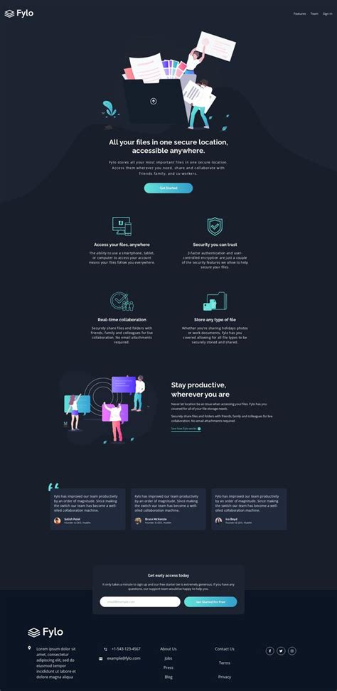 Frontend Mentor Responsive Fylo Landing Page Built With Tailwind And Vanilla Js Coding Challenge