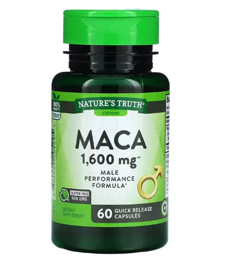 Maca 1600mg Cápsulas Liberação Rápida Nature s Truth