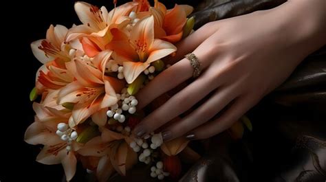 Premium Photo Orange Blossom Bouquet In A Brides Hands