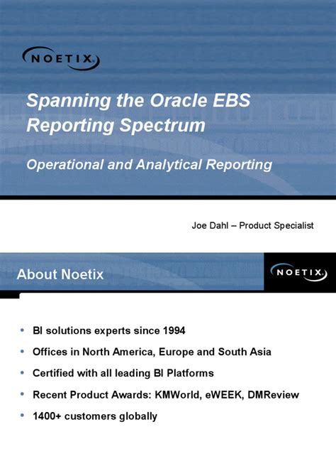 Noetix Pres Pdf Business Intelligence Oracle Database