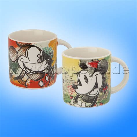 Disney Mini Tassen Espresso Tassen er Set Grün Rot Mickey Minnie Color Fun im