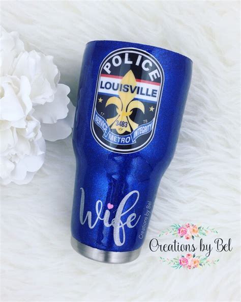 Police Wife Tumbler Personalized Tumbler Glitter Tumbler