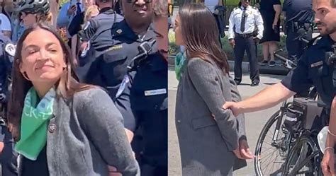 AOC Appears To Be Among 16 Congressmen Arrested At SCOTUS Protest But Appears To Be Escorted By
