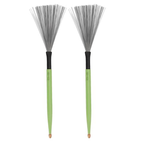 2pcs Drum Brush Double Headed Dual Purpose Maple Drumstick Rubber Steel