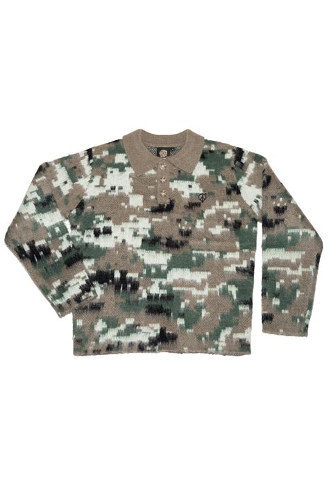 Sexhippies Brushed Mohair Rugby Sweater In Digital Camo Understory Shop
