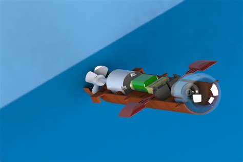 C14 简易水下无人潜艇模型三维建模图纸 Solidworks设计 Solidworks 2016 模型图纸下载 懒石网