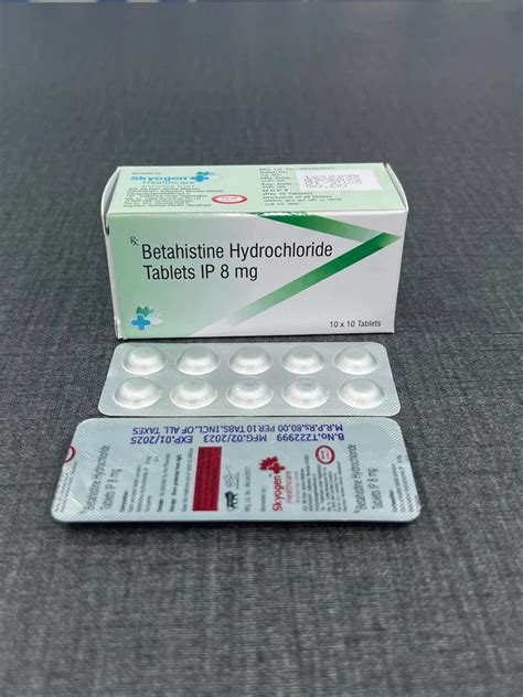 8mg Betahistine Hydrochloride Tablets For Hearing Problems At ₹ 800box
