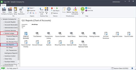 Sage 300 Erp Export The General Ledger Mindbridge English Us