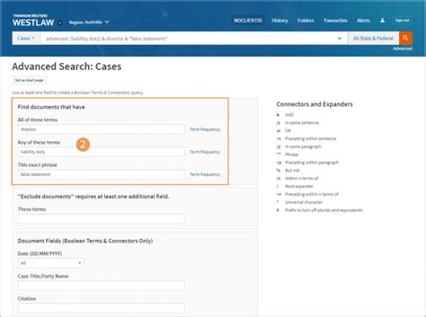 Westlaw Australia How To Research A Case By Topic Using Boolean Terms