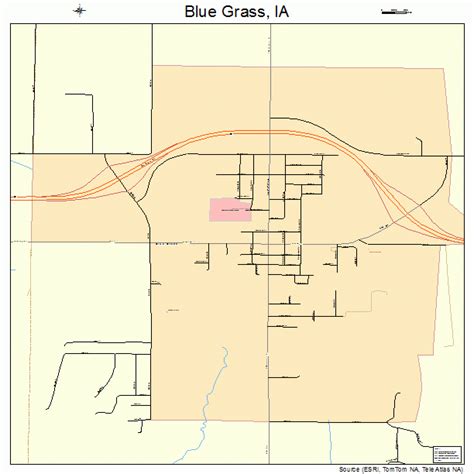 Blue Grass Iowa Street Map 1907075