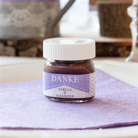 Gastgeschenk Hochzeit Mini Nutella Glas Personalisiert