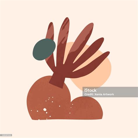 유기농 다양한 모양과 질감의 현대적인 추상 벡터 일러스트레이션 0명에 대한 스톡 벡터 아트 및 기타 이미지 0명 갈색 개념 Istock