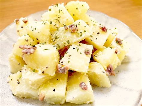 ビール止まらんじゃがいもアンチョビ和えレシピレンジで簡単ホックホク 甘みと塩辛のハーモニー えん食べ