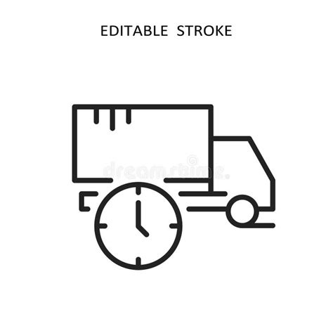 Commercial Fleet Icons With Trucks Fleet Management Line Design Stock