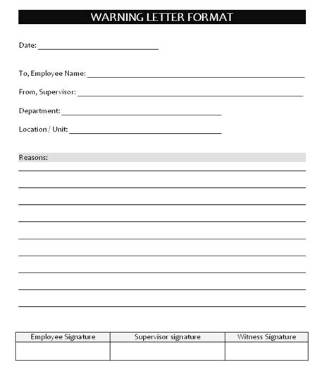 Warning Letter To Employee For Poor Performance Pdf