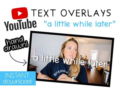 Text Overlay For Youtube Hand Written A Little While Etsy