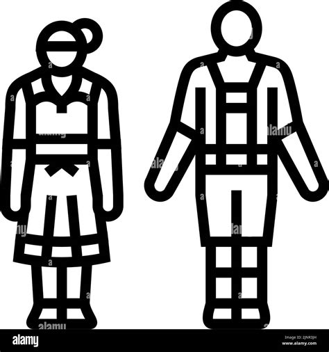 Germany National Clothes Line Icon Vector Illustration Stock Vector