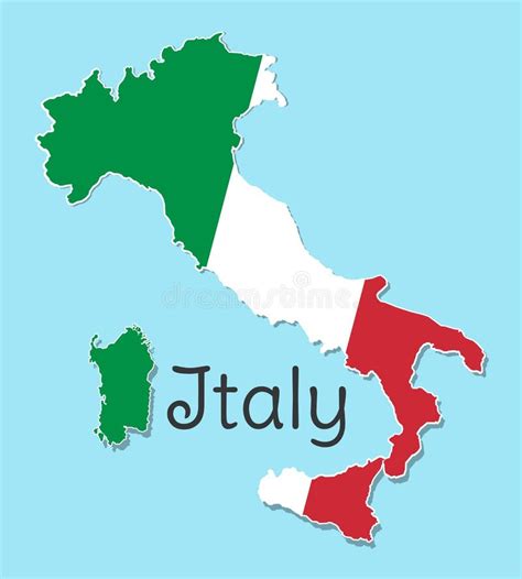 Flag In Map Of Italy Vector Illustration Stock Vector Illustration