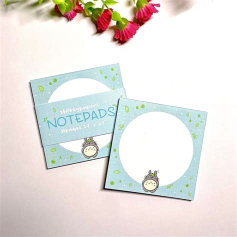 Totoro Notepad Stationery Notepads Kawaii Notepads Handmade Notepads