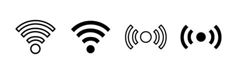 Wi Fi Signal Icon Wireless Internet Connection Symbol With Radiating Waves Network