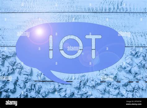 Text Showing Inspiration Iot Word Written On Internet Of Things Transfer Data To Network