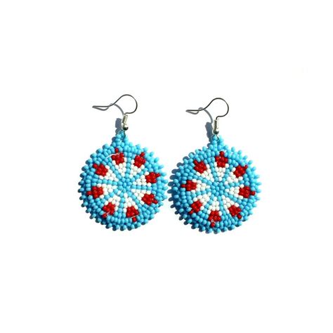 Native American Style Beaded Earrings Skyblue Buybeaded Wholesale