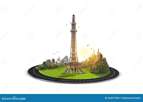Minar E Pakistan Vector Design Stock Image CartoonDealer 232257217