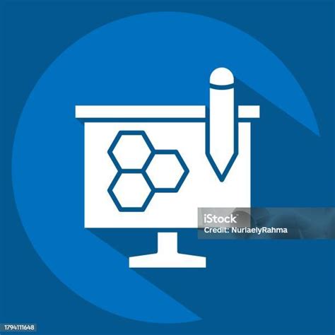 Teori Ikon Terkait Dengan Simbol Biokimia Gaya Bayangan Panjang Desain