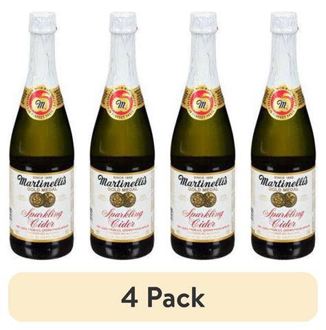 4 Pack Martinellis Gold Medal Sparkling Apple Cider With 100 Pure