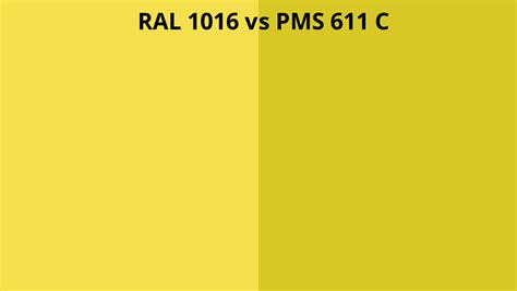 Ral 1016 Vs Pms 611 C Ral Colour Chart Uk
