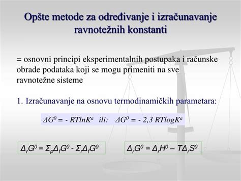 PPT Opšte metode za određivanje i izračunavanje ravnotežnih konstanti