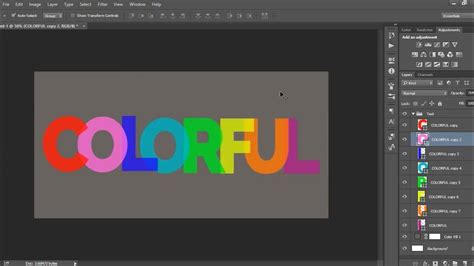 create colorful overlapping text in photoshop youtube