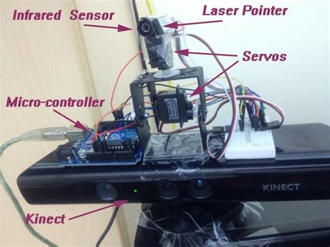 kinect with infrared sensor mounted the infrared thermal sensor and