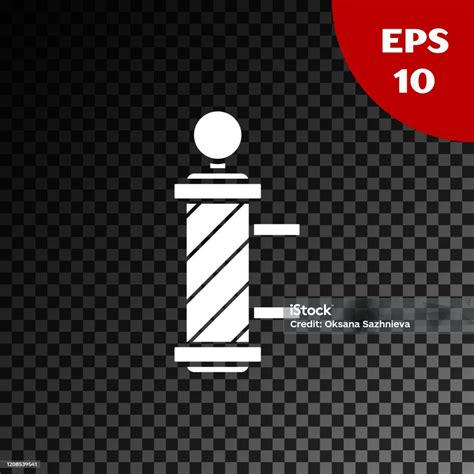 투명 한 어두운 배경에 격리 된 화이트 클래식 이발소 극 아이콘입니다 이발소 기둥 기호입니다 벡터 일러스트레이션 골동품에 대한 스톡 벡터 아트 및 기타 이미지 Istock