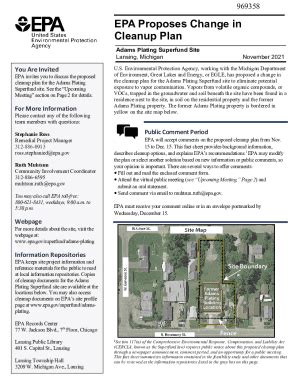 Fillable Online EPA FACT SHEET EPA PROPOSES CHANGE IN CLEANUP PLAN