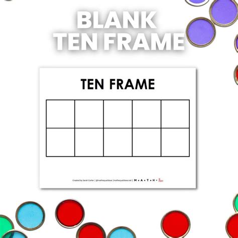 Blank Double Ten Frame Template Math Love