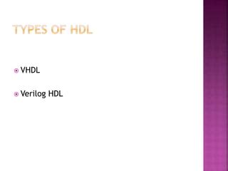 HDL Hardware Description Language Presentation PPTX