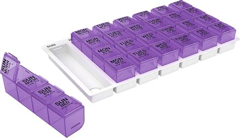 Ezy Dose Weekly 7 Day Pill Organizer Vitamin And Medicine Box Large